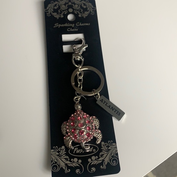 Accessories | Nwt Atlantis Pink Rhinestone Turtle Key Chain | Poshmark